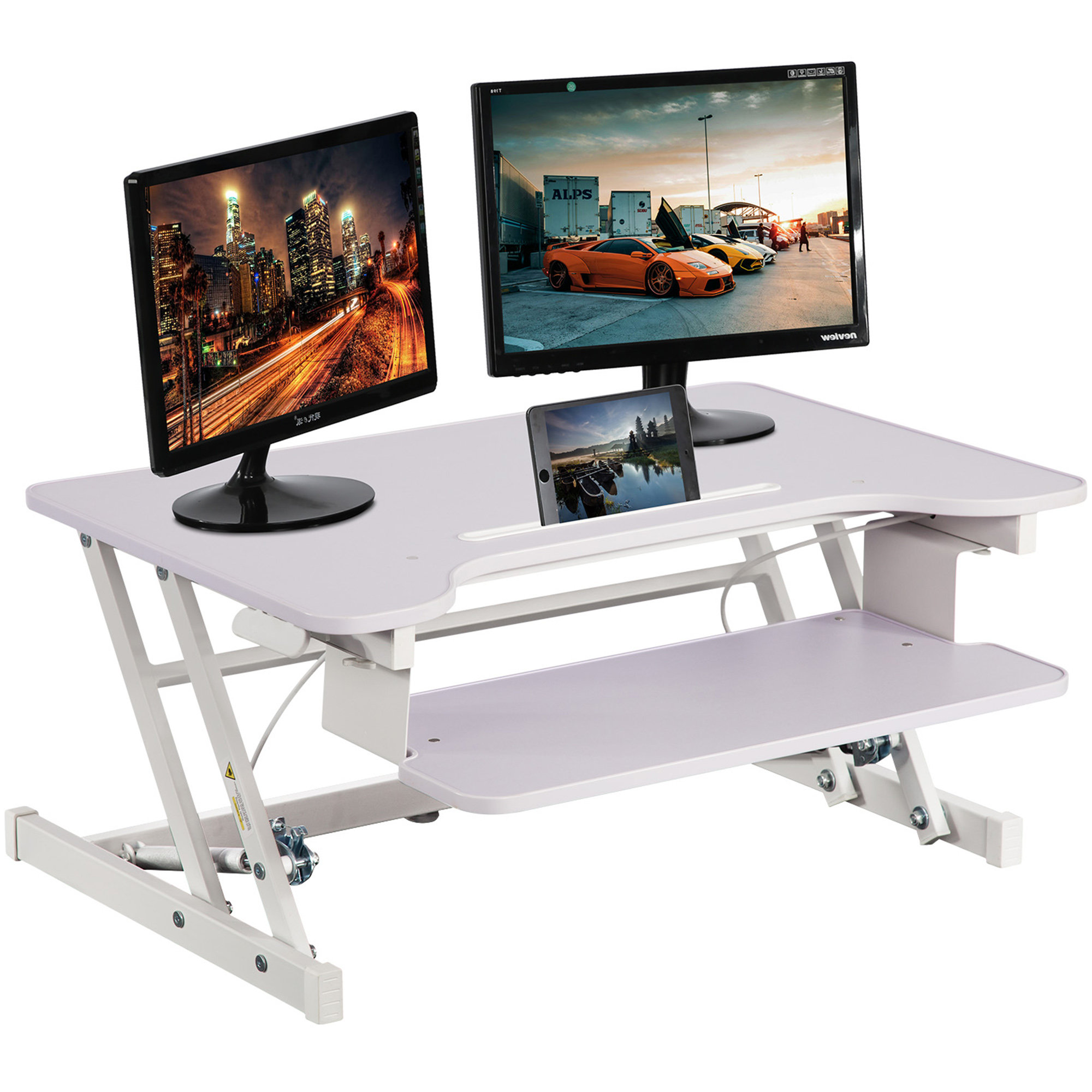 Inbox Zero Adjustable Height Standing Desk, Stand Up Desk Sit Stand ...