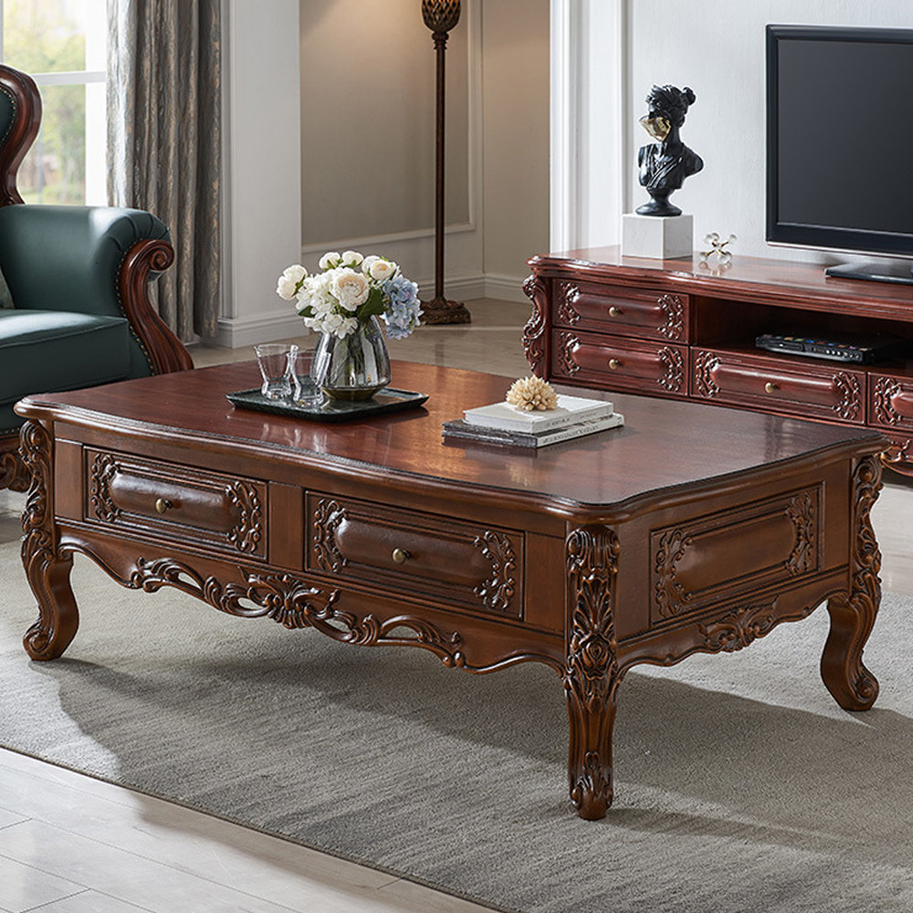 Bloomsbury Market Retro and simple carved tea table | Wayfair