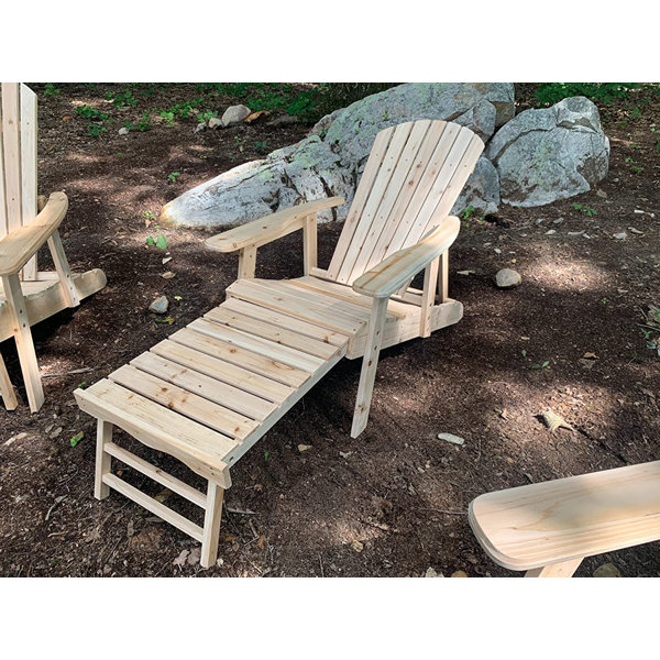 Highland Dunes Cedar/Fir Log Wood Fanback Adirondack Chair With Pull ...