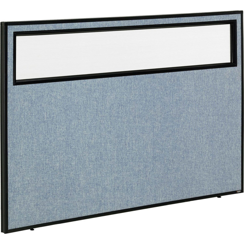 Interion Blue Office Partition Panel With Partial Window | Wayfair