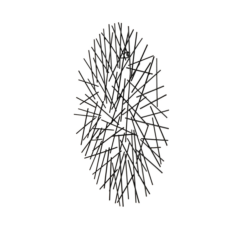 Wrought Studio™ Metal Overlapping Stick Abstract Black Wall Decor | Wayfair