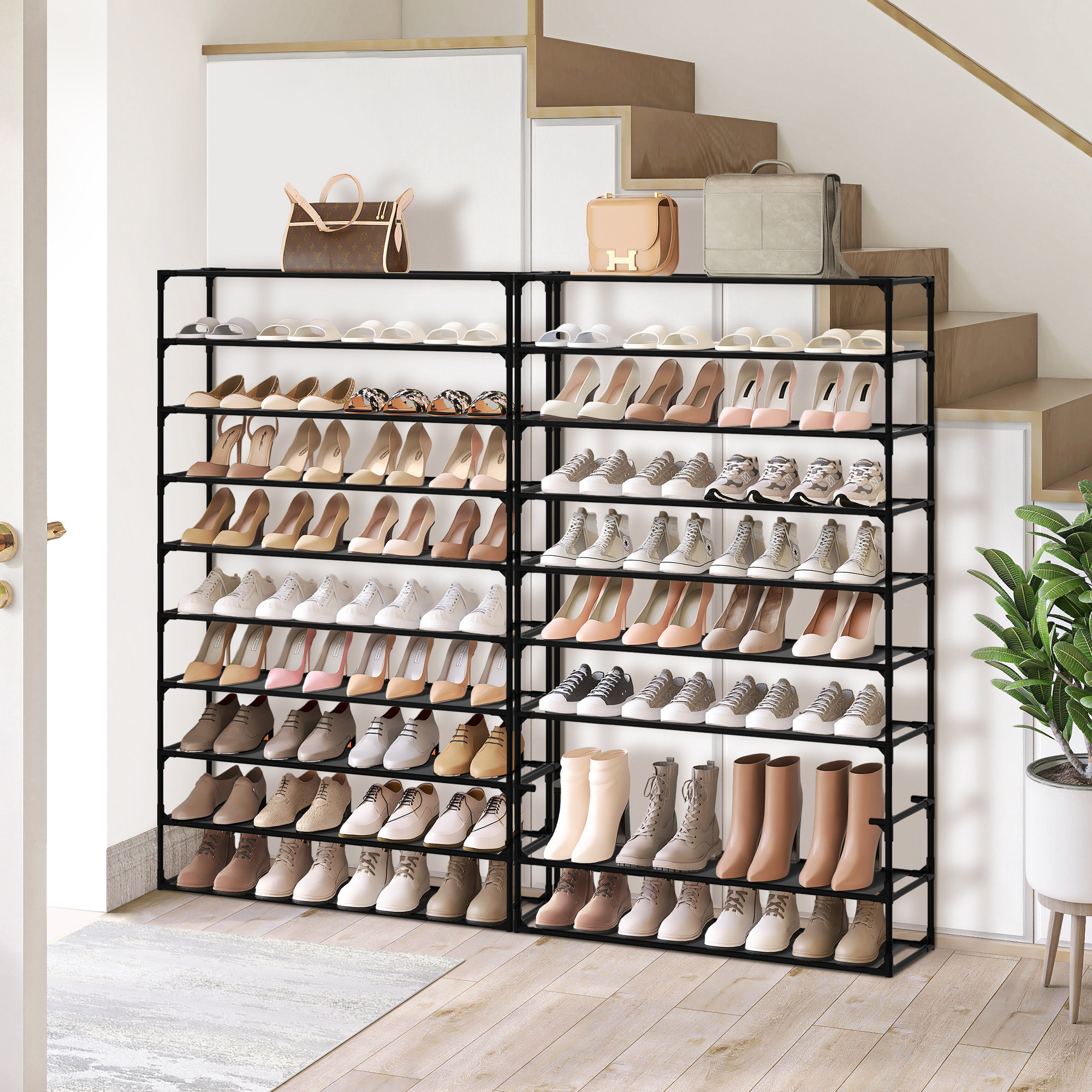 Rebrilliant 100 Pair Stackable Shoe Rack & Reviews | Wayfair