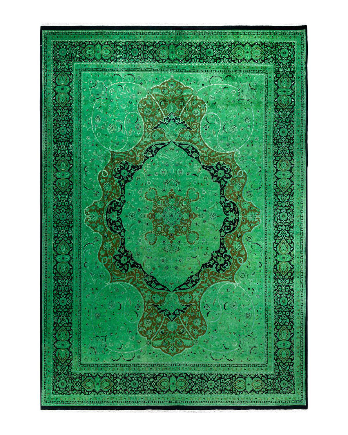 Solo Rugs Overyed One-of-a-Kind 10'1" x 14'4" Area Rug in Green/Black ...
