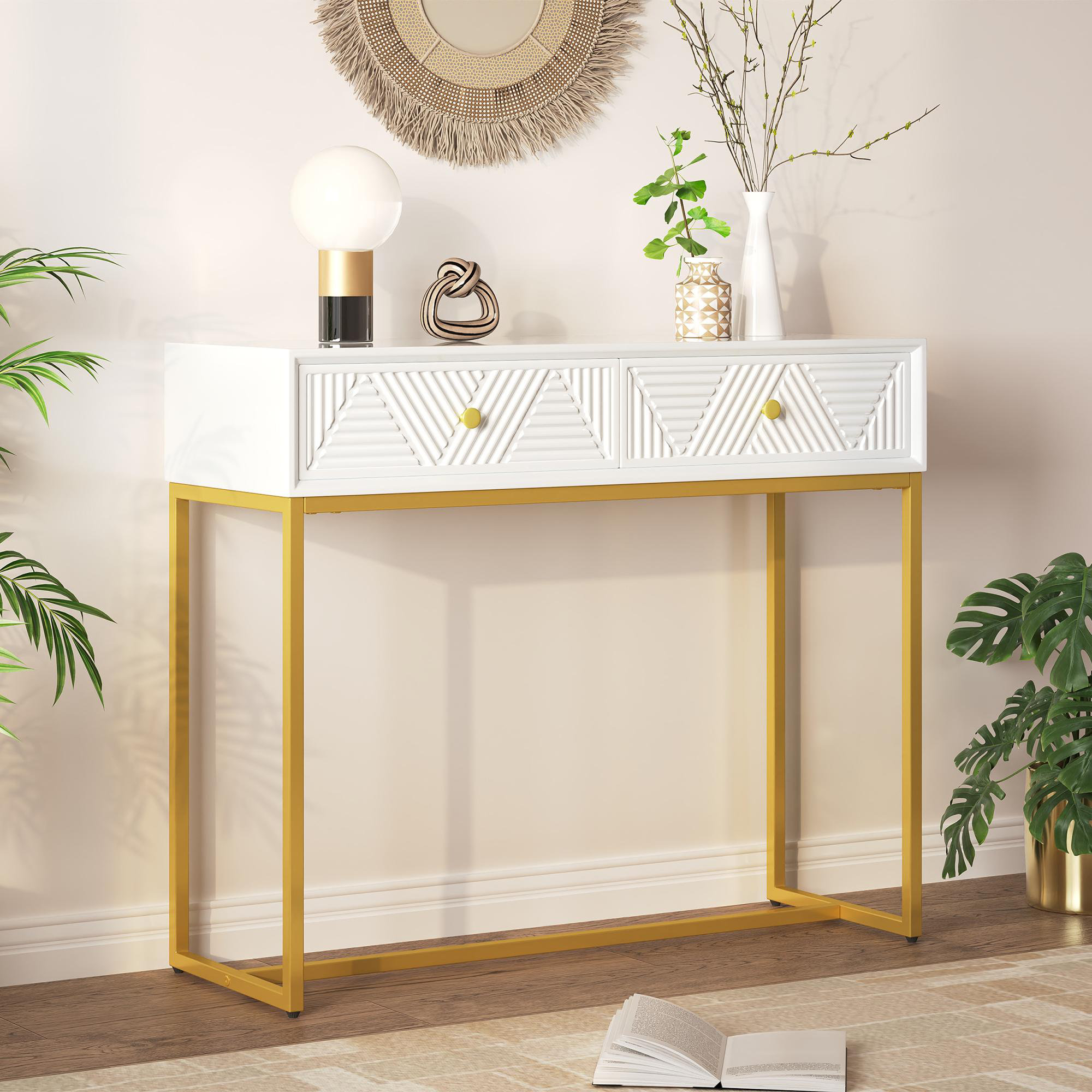 Latitude Run® Modern Sleek Console Table with Storage - Wayfair Canada
