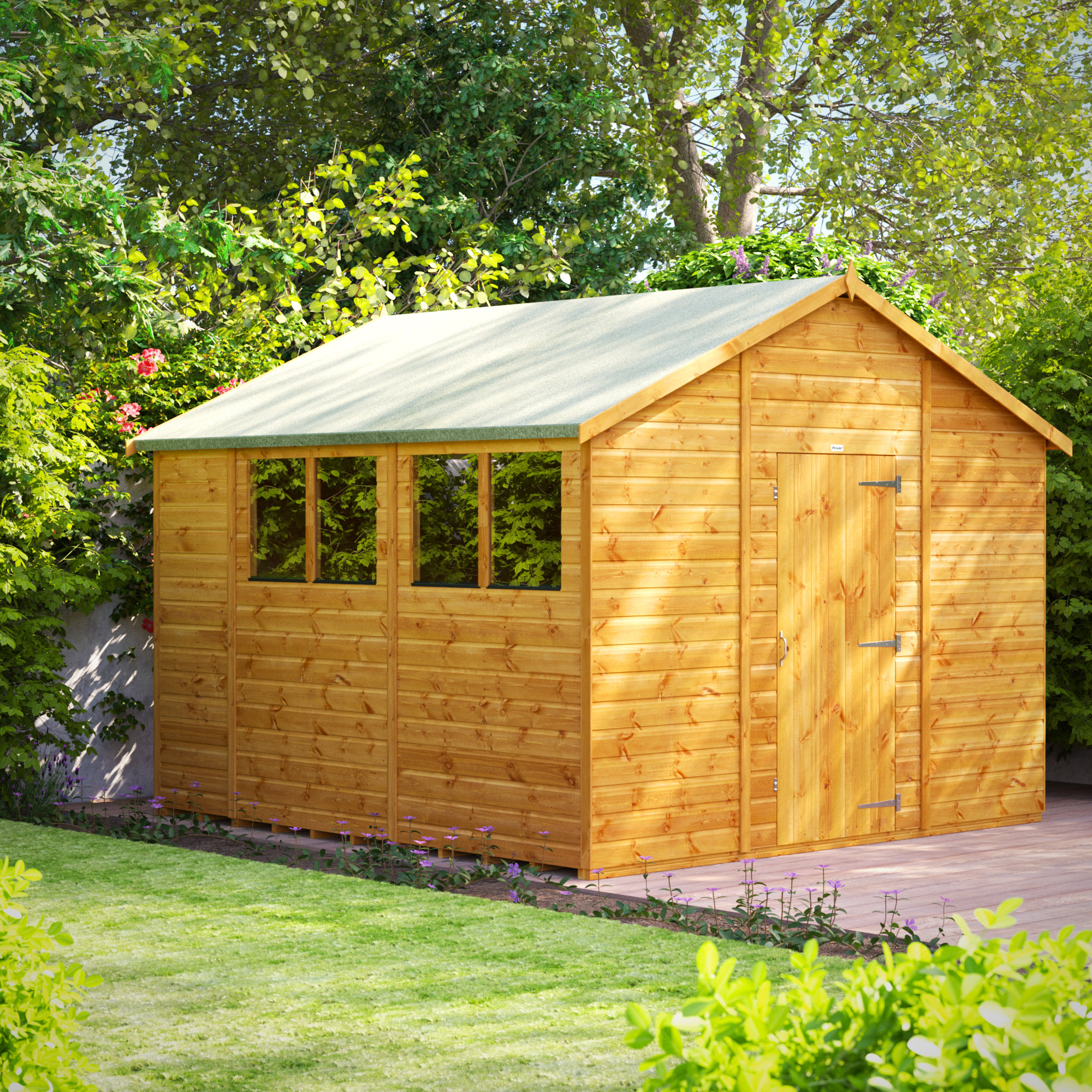 POWERSHEDS 10.4 ft. W x 10.7 ft. D Solid Wood Tongue & Groove Steep ...