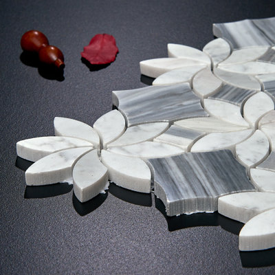 MatrixStoneUSA Water Jet Random Sized Marble Novelty Mosaic Wall ...