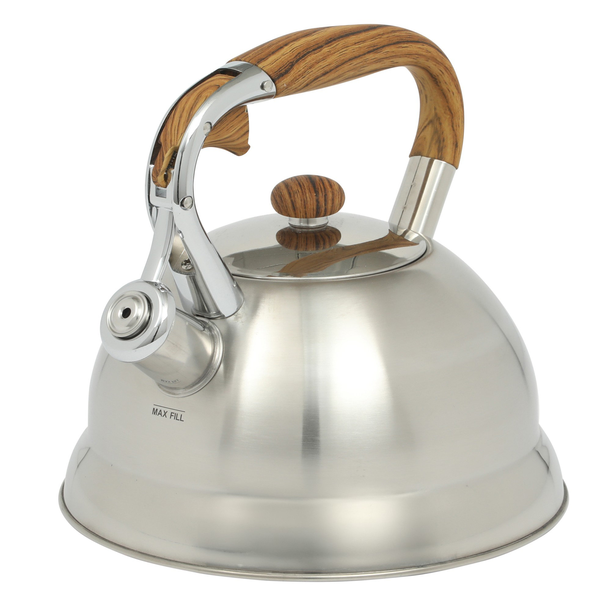 Mr. Coffee Woodmont 2-Quart Stainless Steel Tea Kettle w/ Wood Handle ...