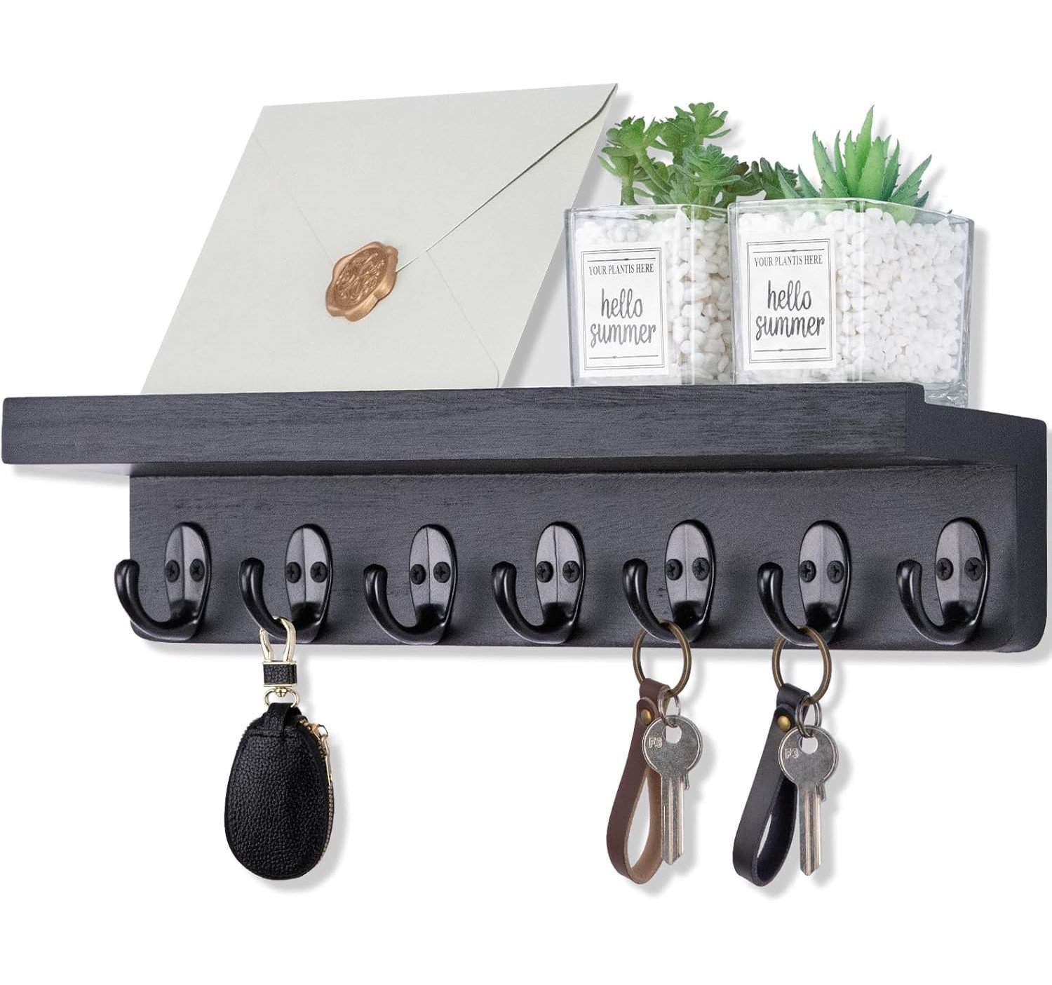 INSALER Wooden Mail And Key Organizer For Entryway Hallway Kitchen ...