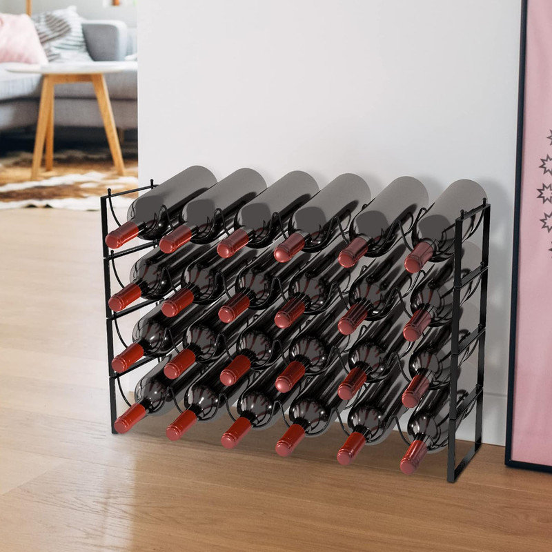 Mercer41 3-in-1 24 Bottles Wine Storage, Wine Bottle Rack Stackable ...