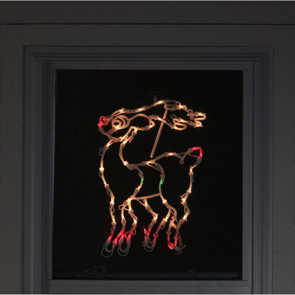 Northlight Seasonal 18" Lighted Reindeer Christmas Window Silhouette ...