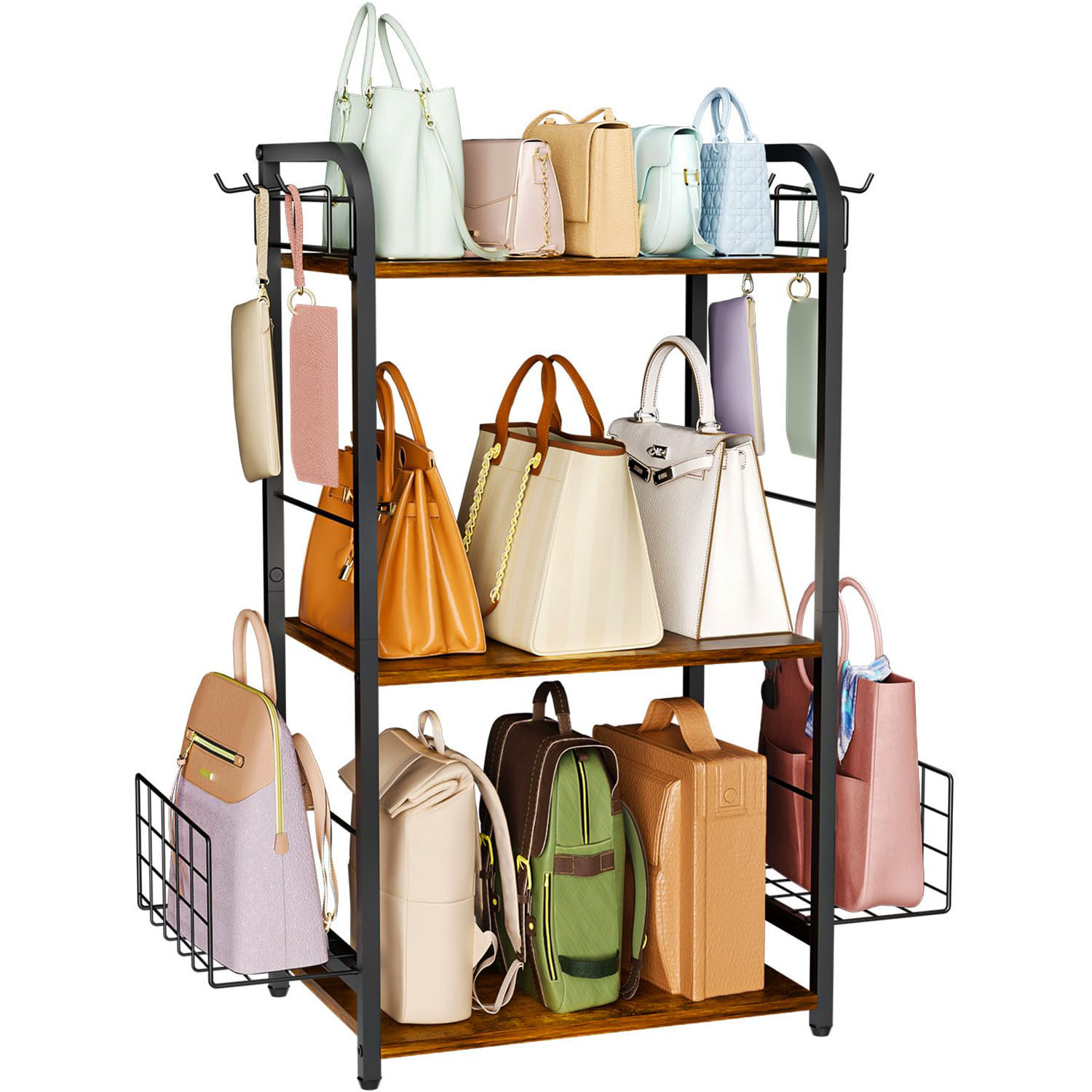 FAST APPLIANCES LLC Purse Organizer With Side Hooks And Baskets For ...