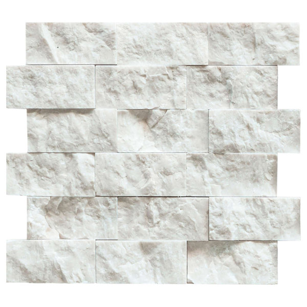 Nesttile Calacatta Gold Marble 2" x 4" Brick / Subway Mosaic Tile Split ...