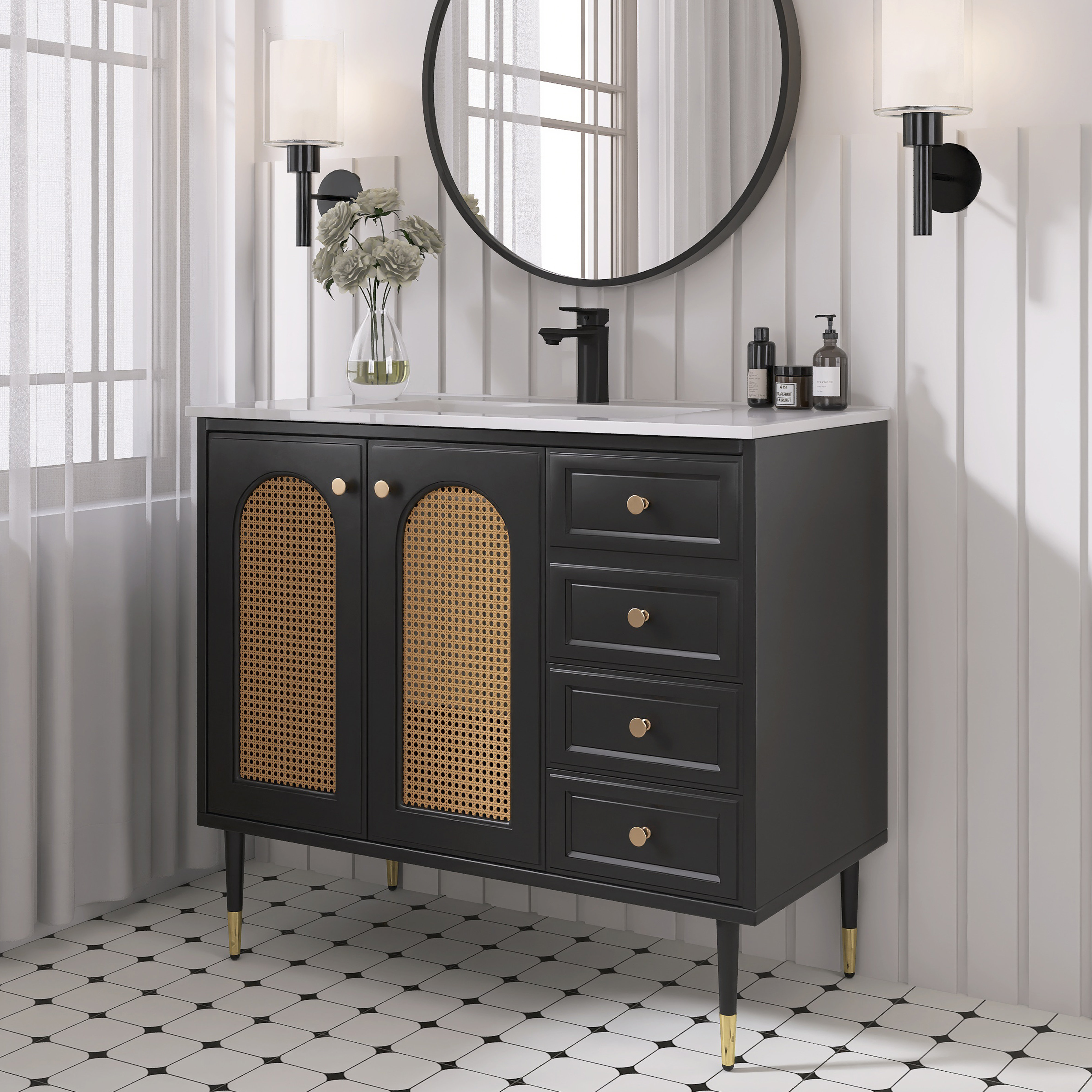 Staykiwi 36 Inches Freestanding Bathroom Vanity Set With Ceramic Basin ...