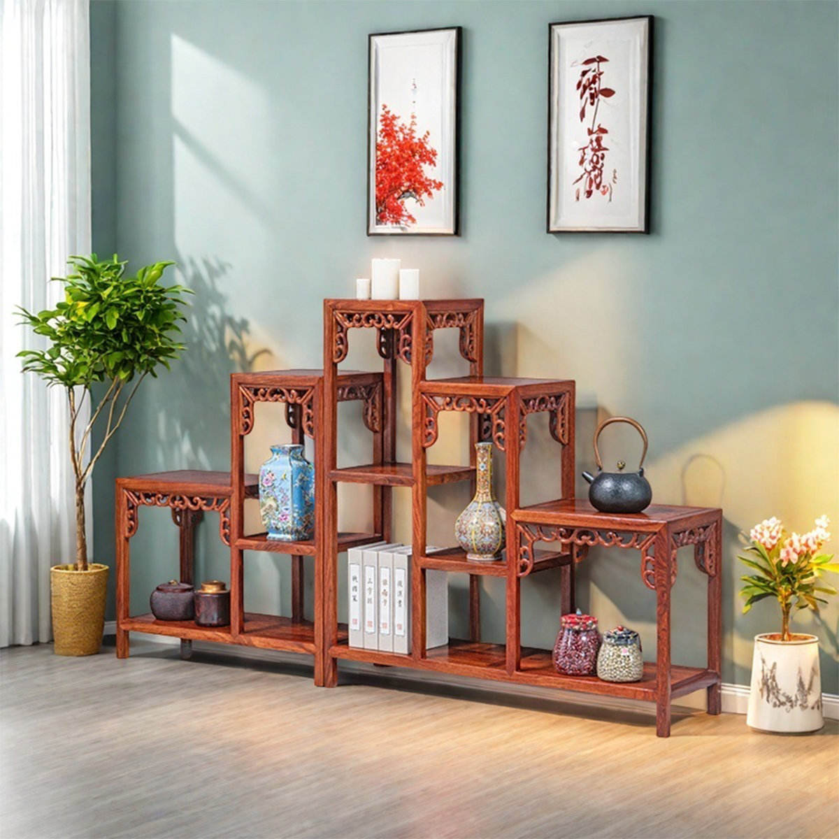 dujinlong home Multi-layer flower rack solid wood antique pot rac | Wayfair