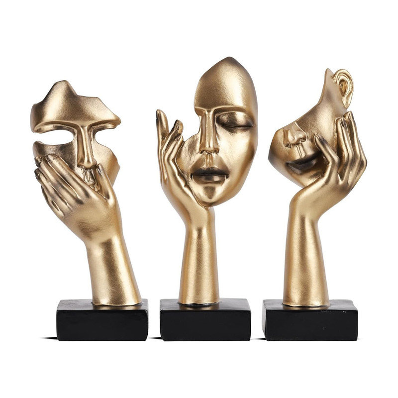 Ivy Bronx 3 PCS Thinker Small Statue, Abstract Art Sculpture Modern ...