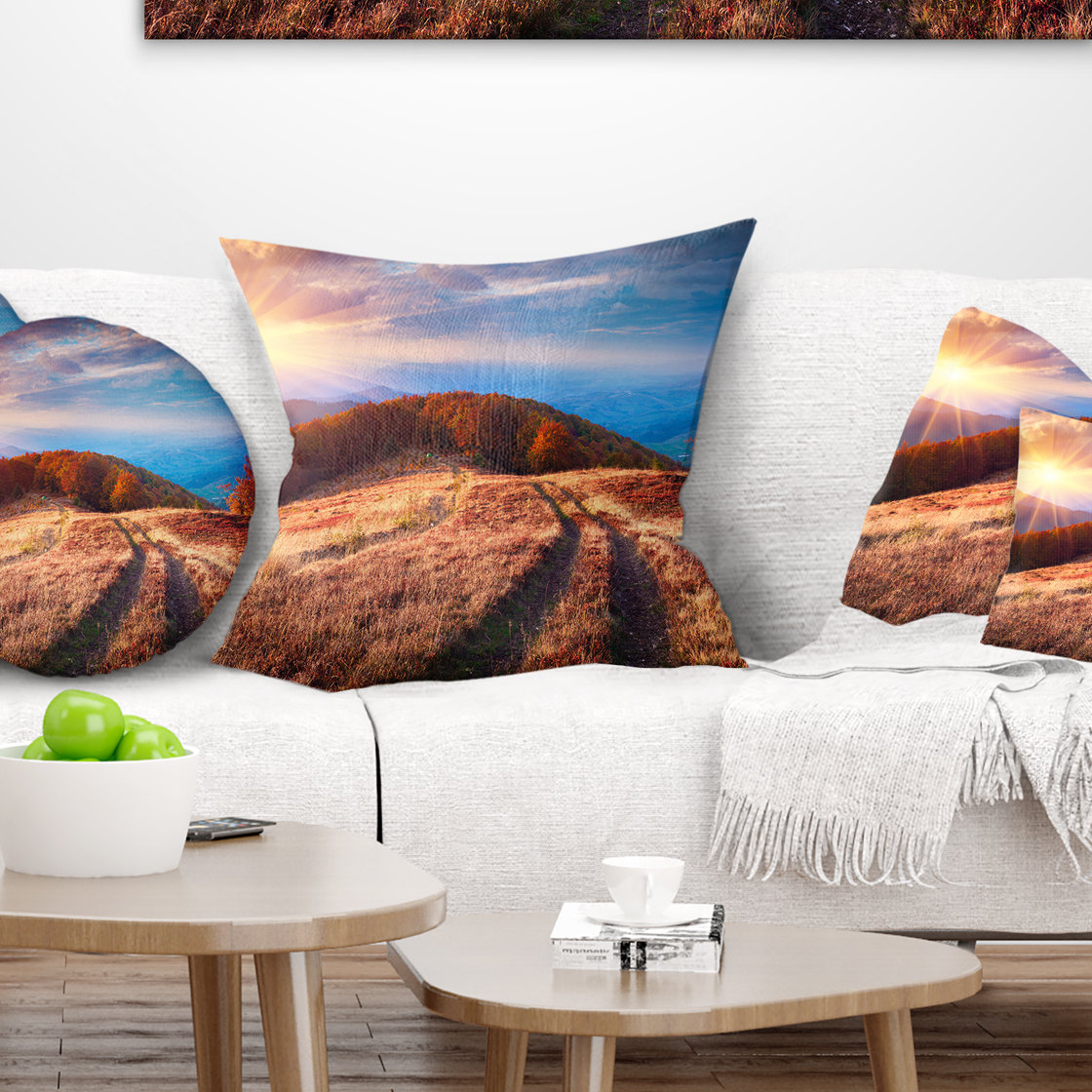 Design Art Beautiful Carpathian Mountains - Landscape Printed Pillow ...