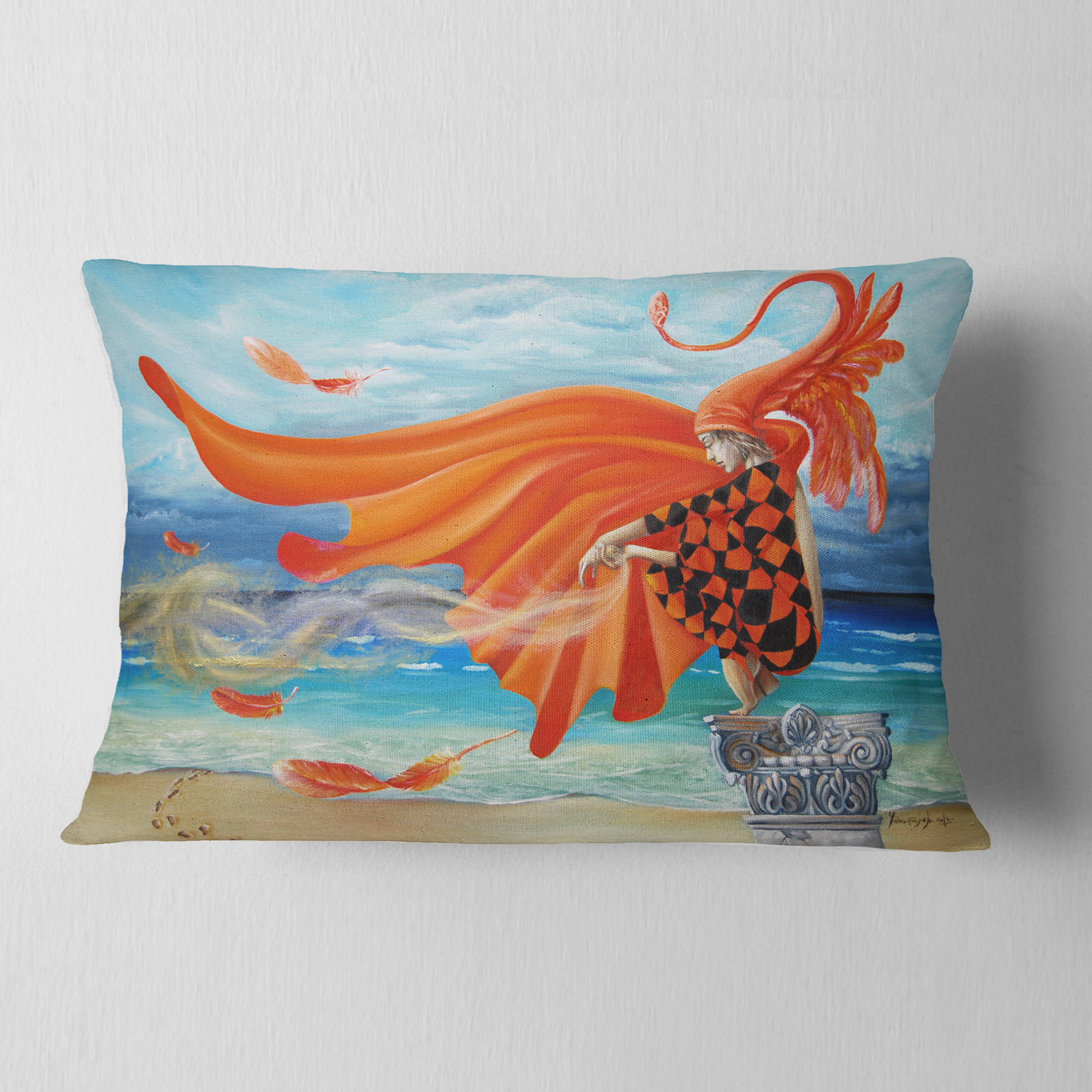 Design Art Wind Blows All - Abstract Printed Throw Pillow | Wayfair