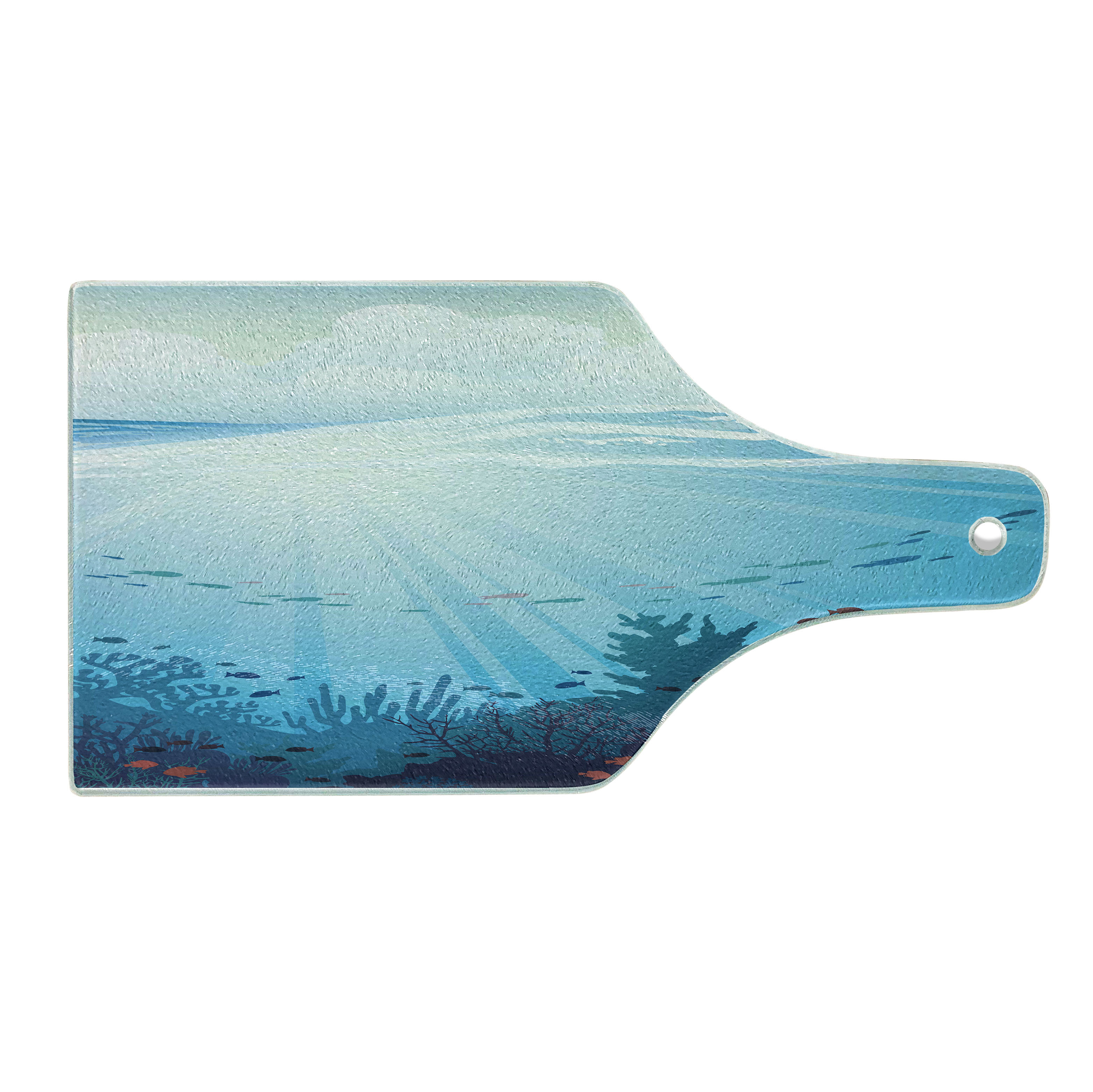 Ambesonne Ocean Tempered Glass Cutting Board Fish Aquarium Coral Reefs ...