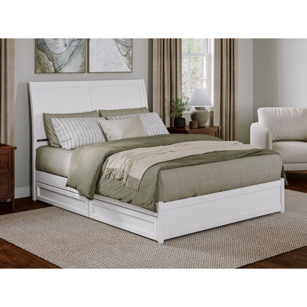 Red Barrel Studio® Lamayia Solid Wood Sleigh Platform Bed with ...