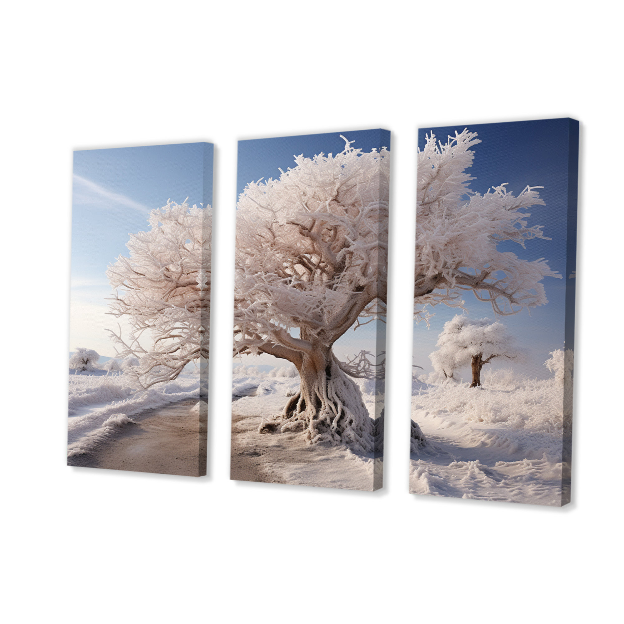 Winston Porter " White Tree In Winter Scenery III " 3 - Pieces ...