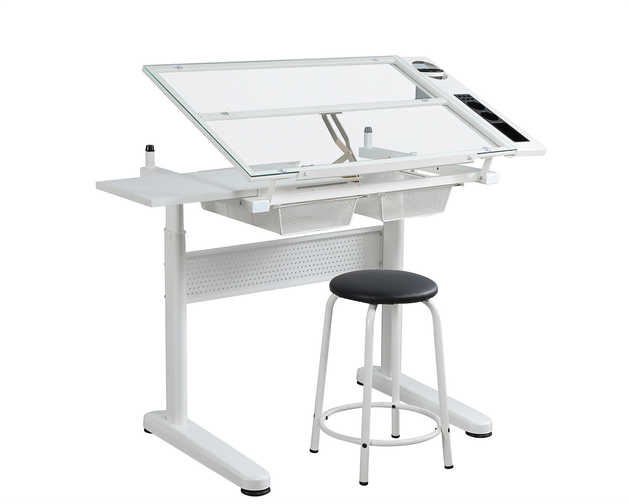 Red Barrel Studio® Hand Crank Adjustable Drafting Table Drawing Desk ...
