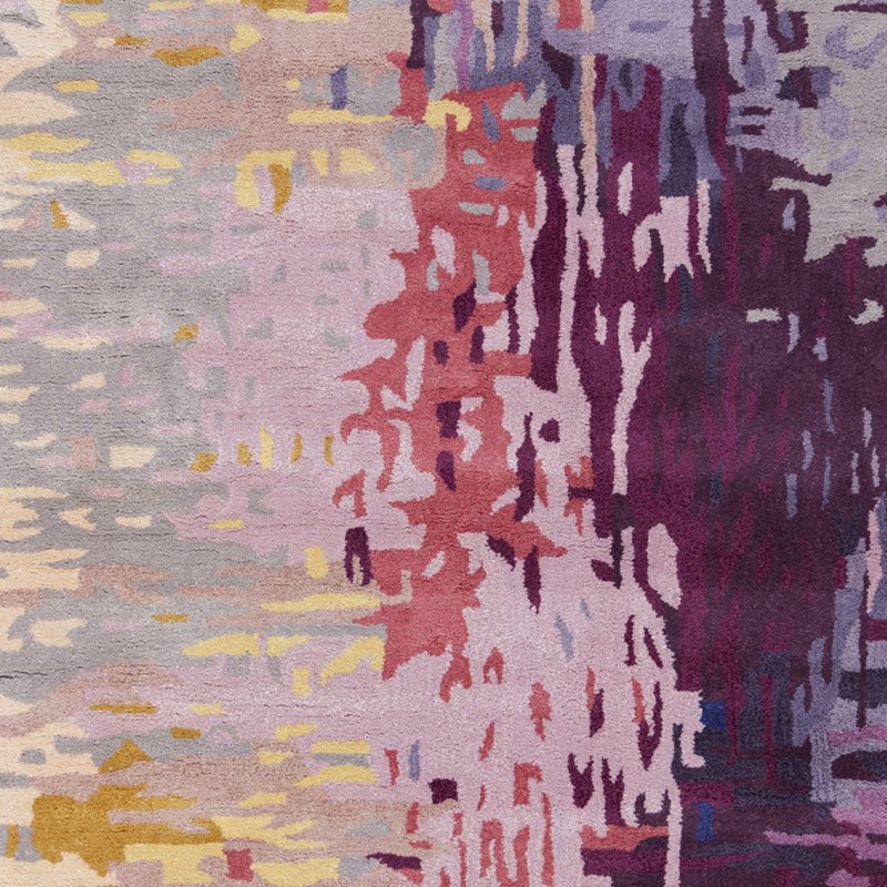 17 Stories Ratcliff Handmade Hand Tufted Purple/Yellow/Gray Rug ...