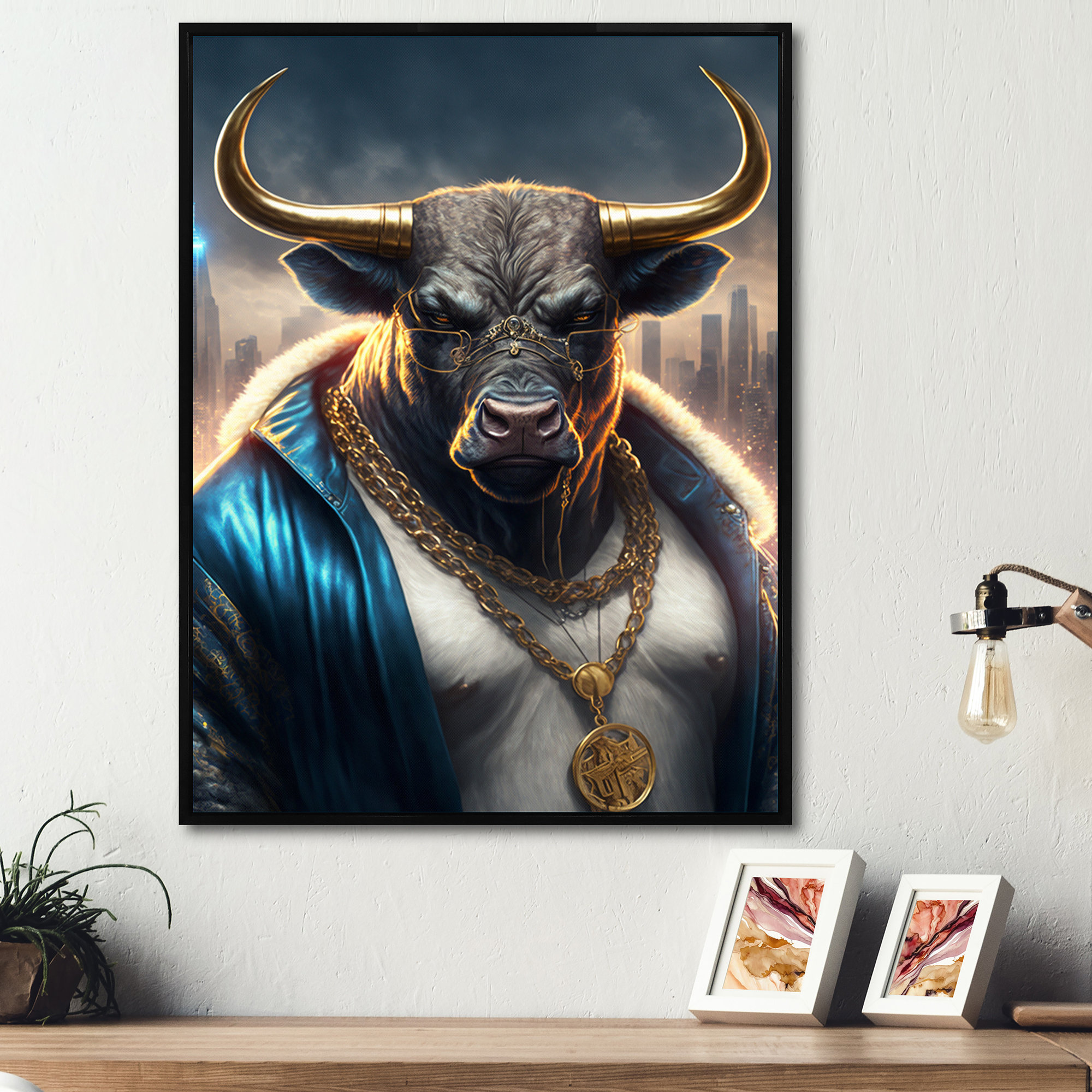 Design Art Taurus Gangster in NYC III - Floater Frame Photograph on ...