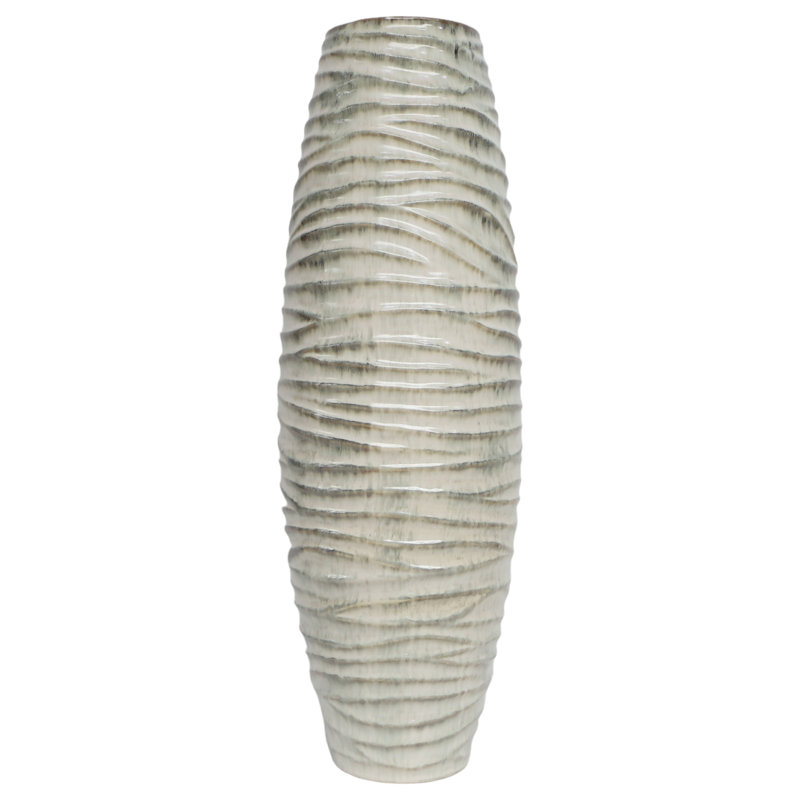 Brayden Studio® 30" Decorah Large Ceramic Ribbed Vase | Wayfair