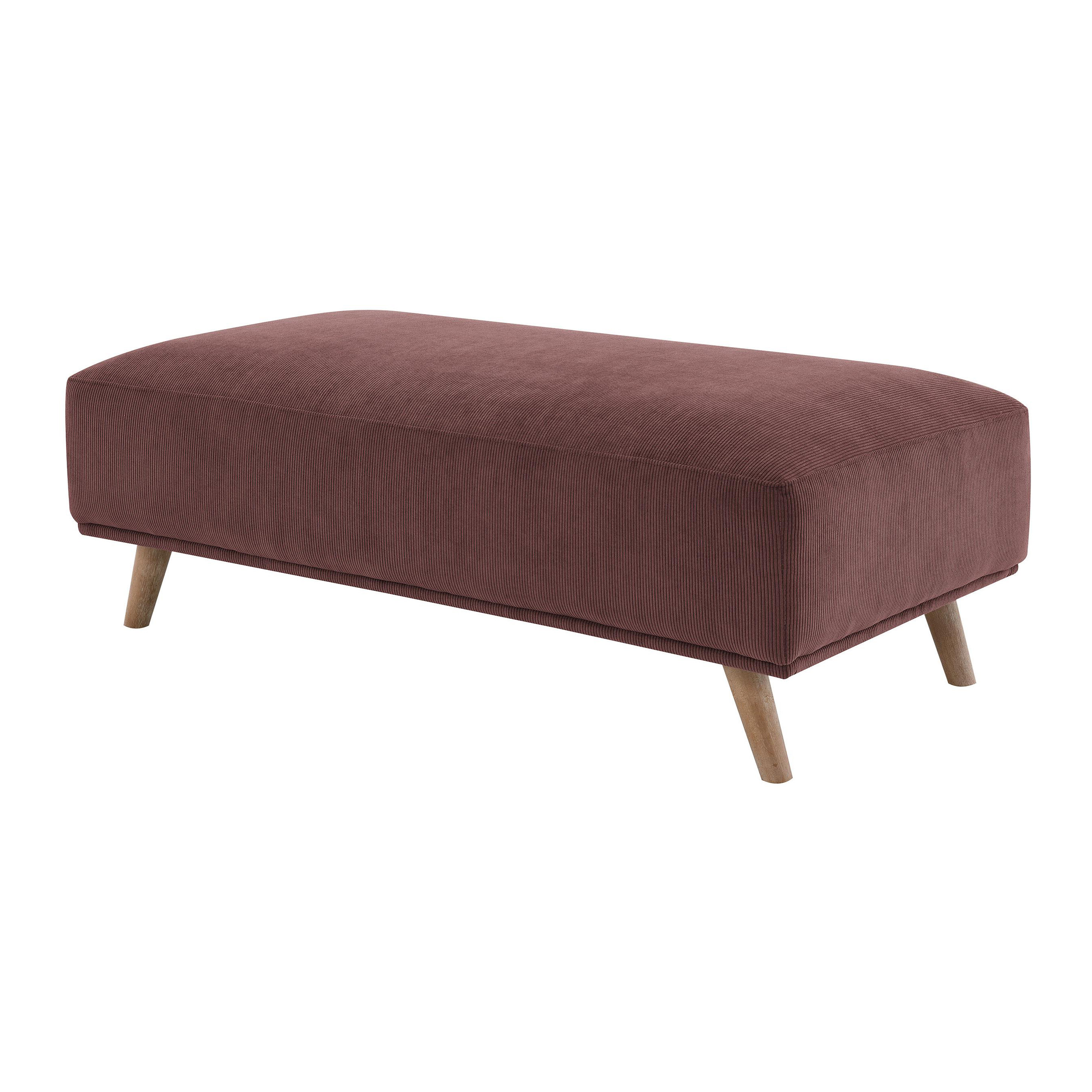 George Oliver Corduroy Upholstered Ottoman Wine Red | Wayfair