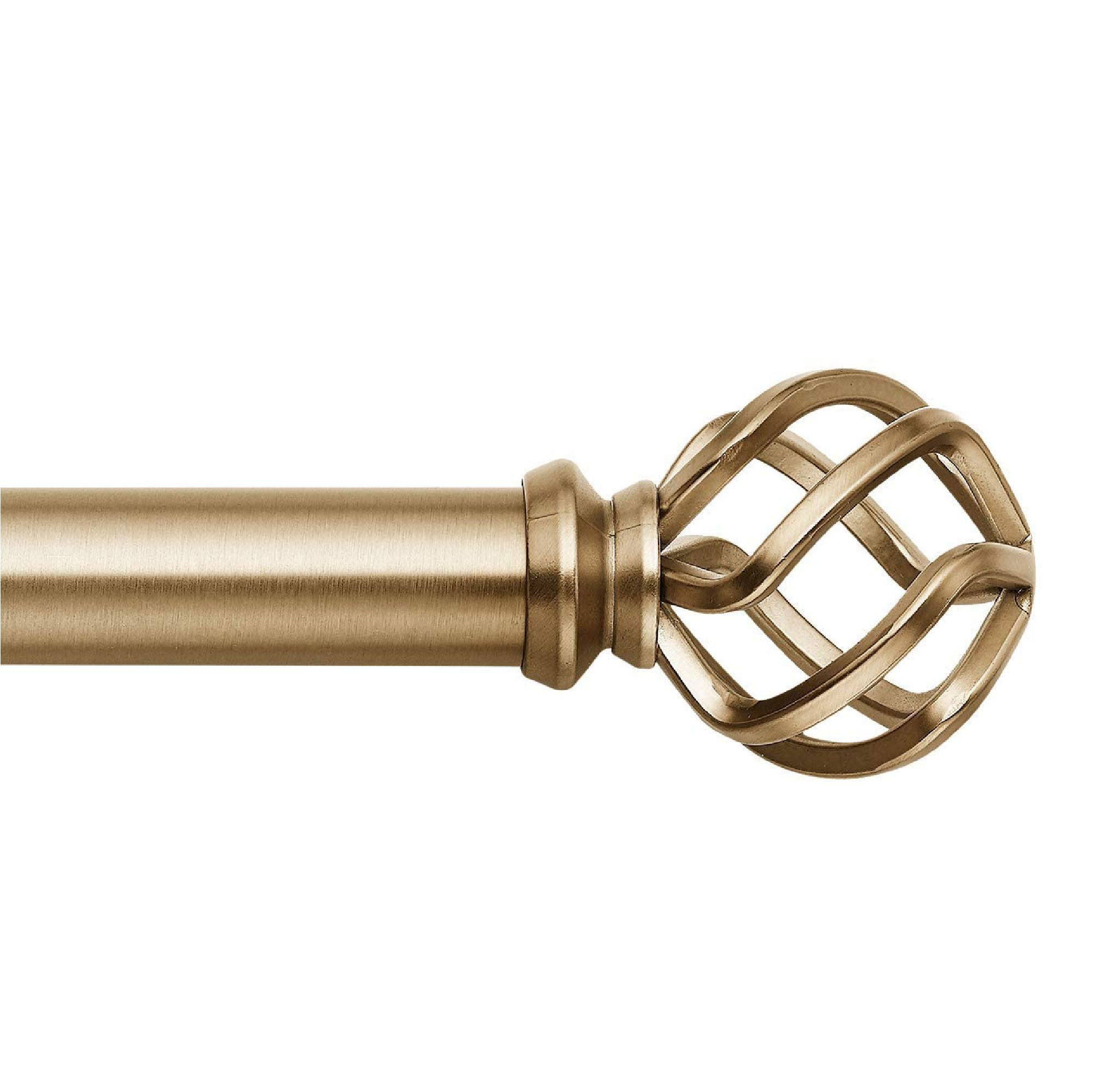 Mode Premium Collection 1 1/8 in Diameter Curtain Rod Set with Round ...