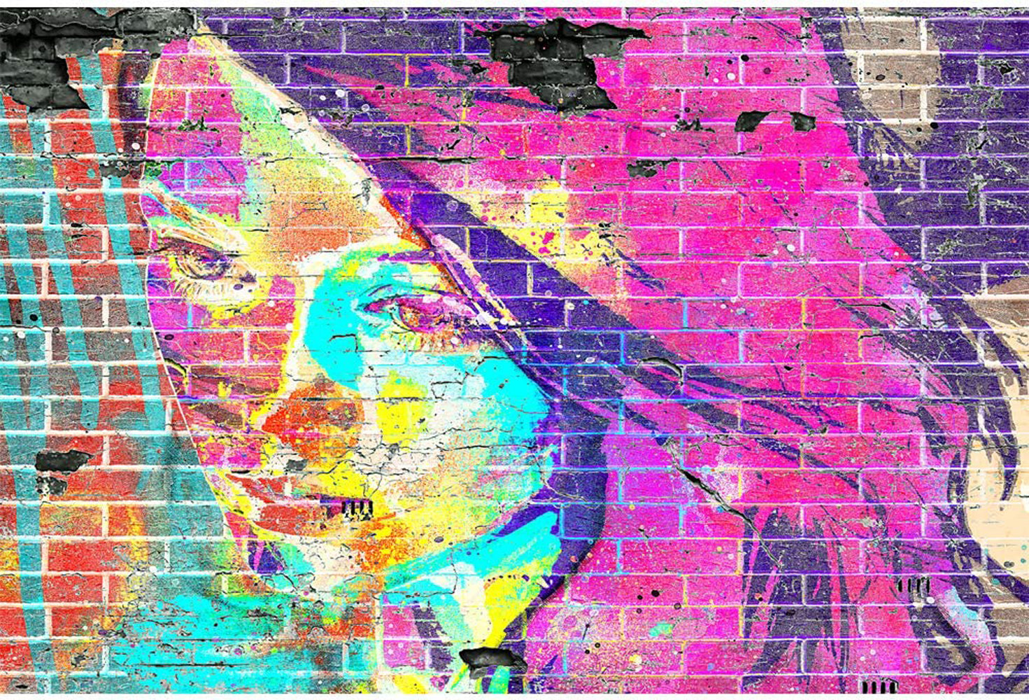 IDEA4WALL Vibrant Graffi Street Paint Colorful Graffiti Paintable Wall ...