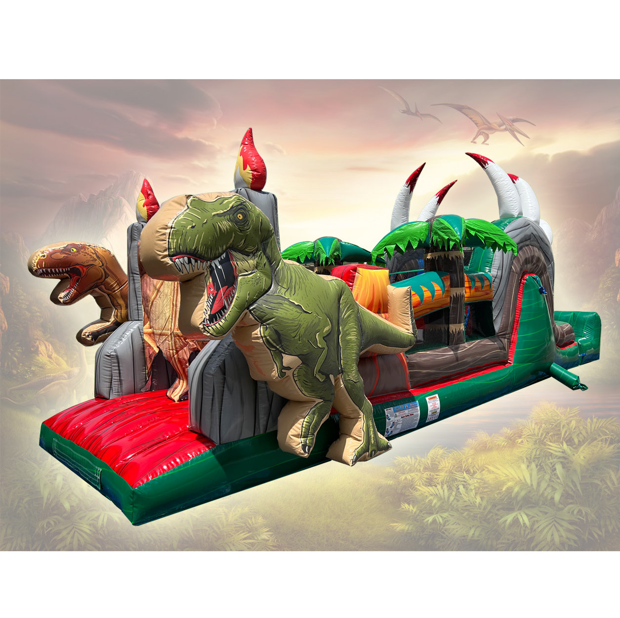 Jingo Jump 9' x 36' Inflatable Obstacle Course with Air Blower ...