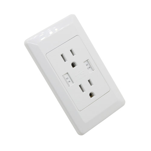 FixtureDisplays 60 Tamper Resistant Duplex Outlet with USB Port | Wayfair