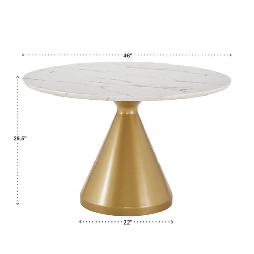 Kingstown Home Roman Round Marble Dining Table & Reviews | Wayfair