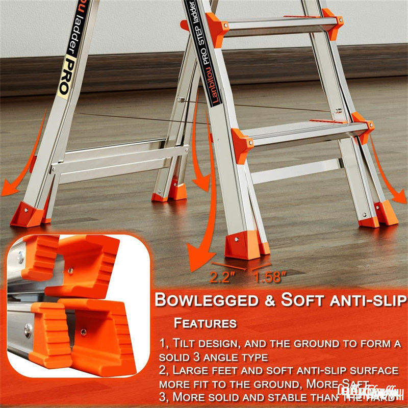 WFX Utility™ Aluminum 5 Step Ladder with Handrails | Wayfair