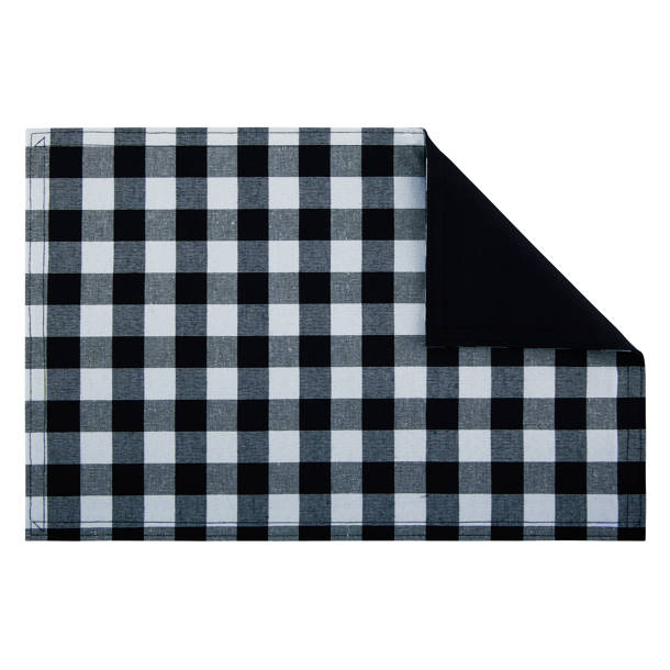 Rosalind Wheeler Linehan Rectangle Checkered Cotton Table Runner ...