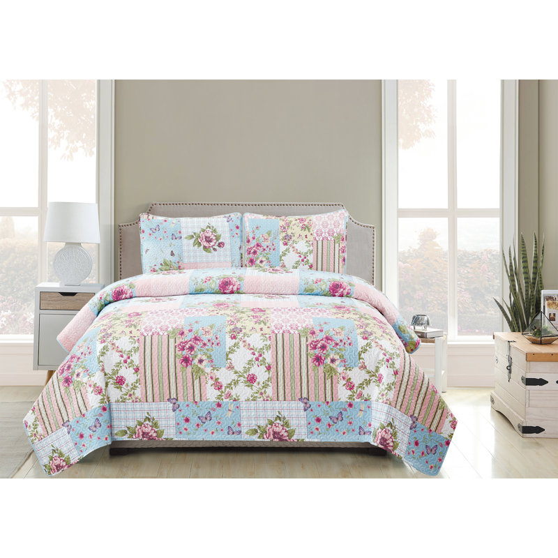 Glory Home Design Luna Printed 3 Piece Quilt Set | Wayfair