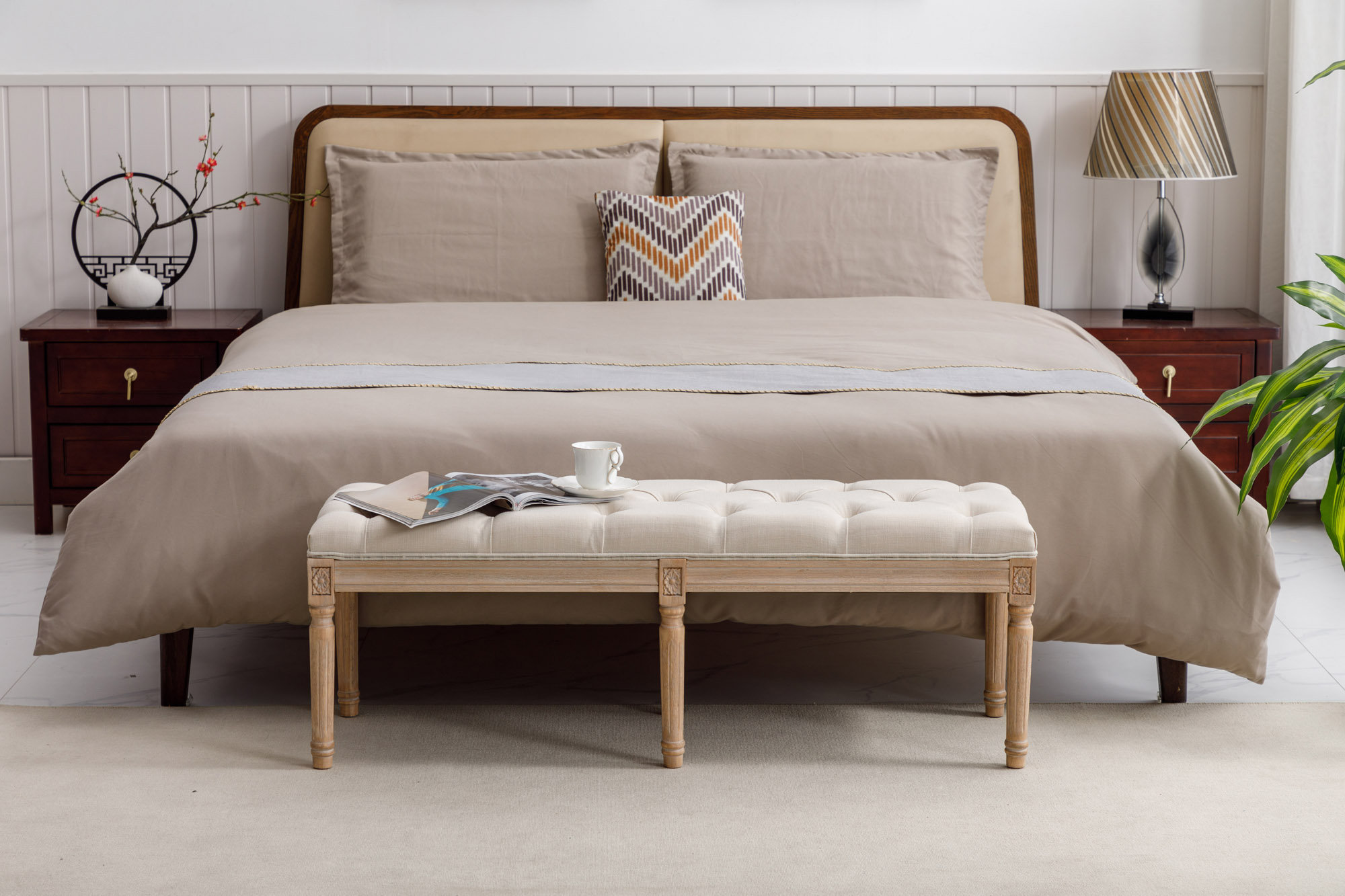 Ophelia & Co. Upholstered Tufted Bench Ottoman,Dining Bench Bedroom ...