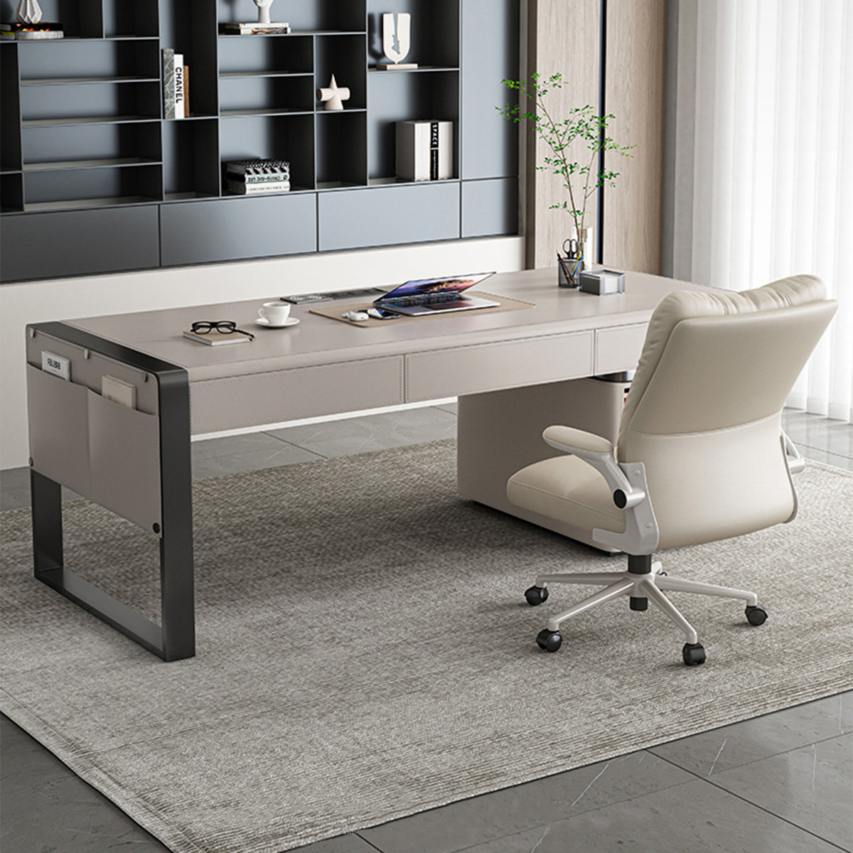 Rite Treasure Gray Rectangular Solid Wood desks | Wayfair