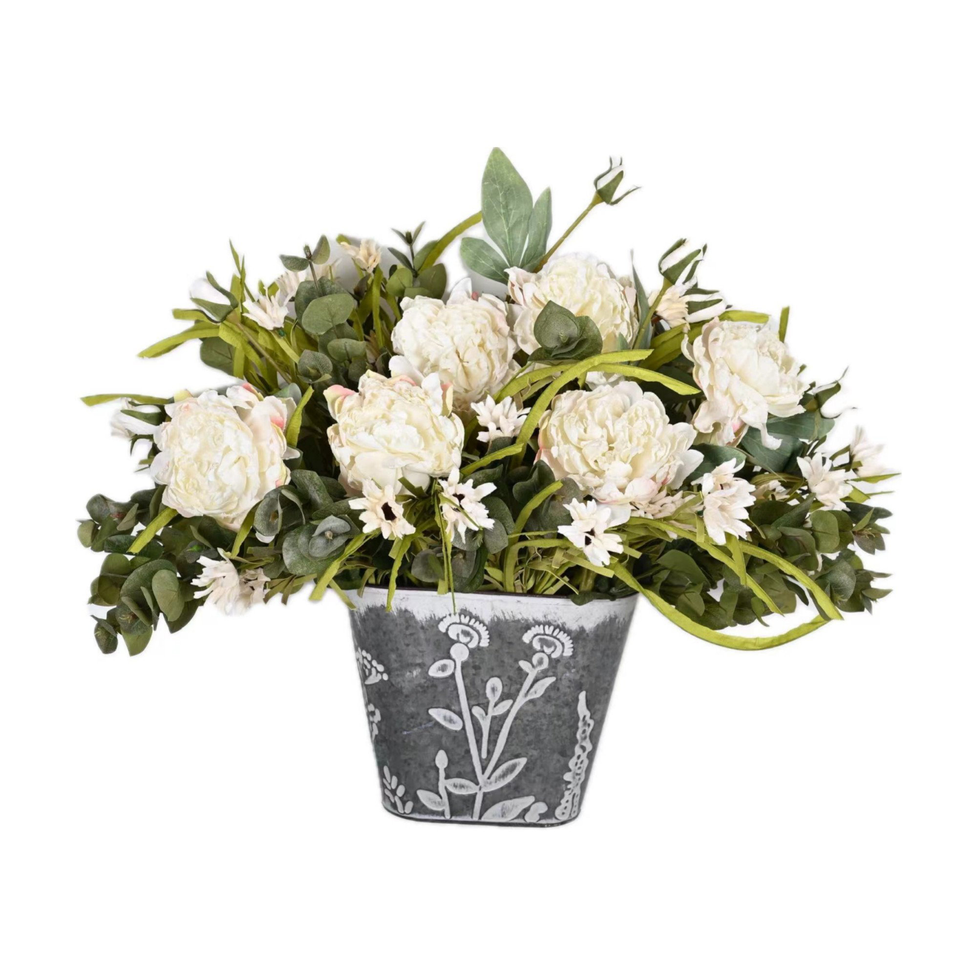 Primrue 24" Artificial Spring Summer Hydrangea Floral Arrangement ...