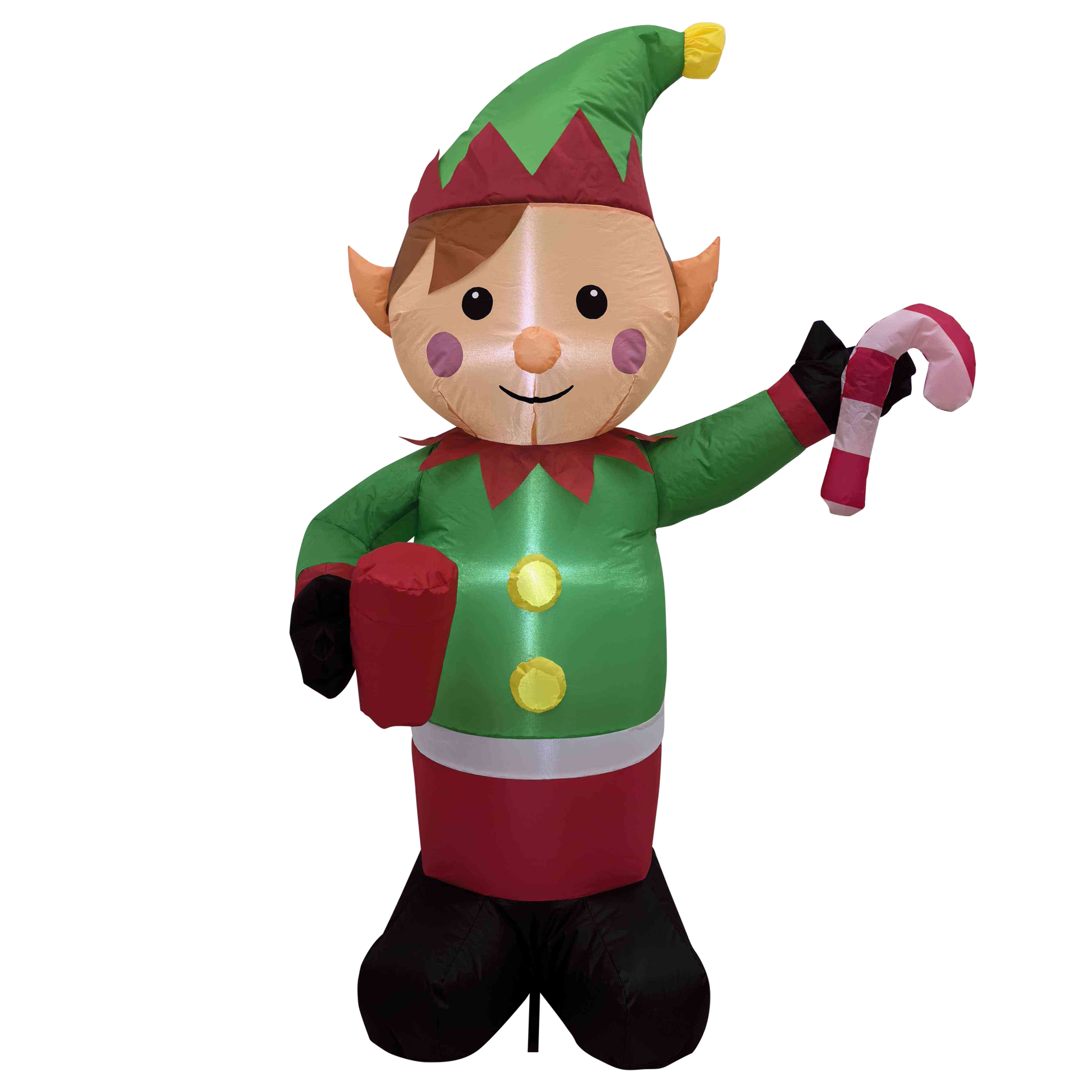 Northlight Seasonal Lighted Inflatable Elf Outdoor Christmas Decoration ...