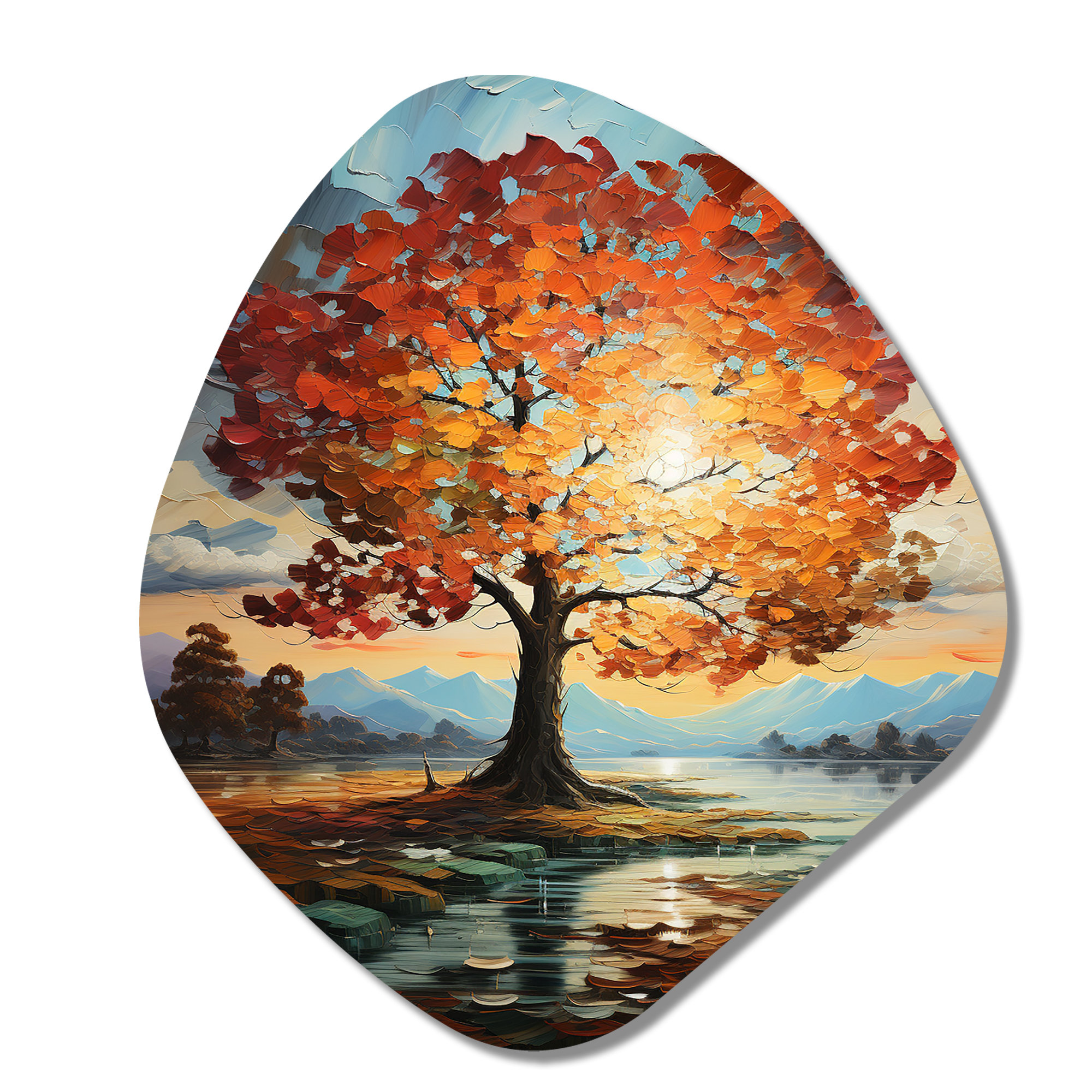 Design Art Orange Teal Maple Tree Majestic Maple - Tree Maple Nebula ...