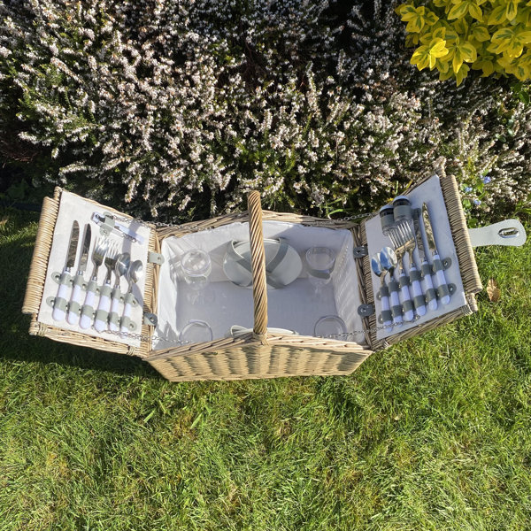 House of Hampton Willow Pinic Basket Set | Wayfair.co.uk