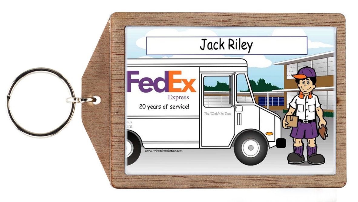 Printed Perfection Personalized Fedex Driver Male Key Chain | Wayfair