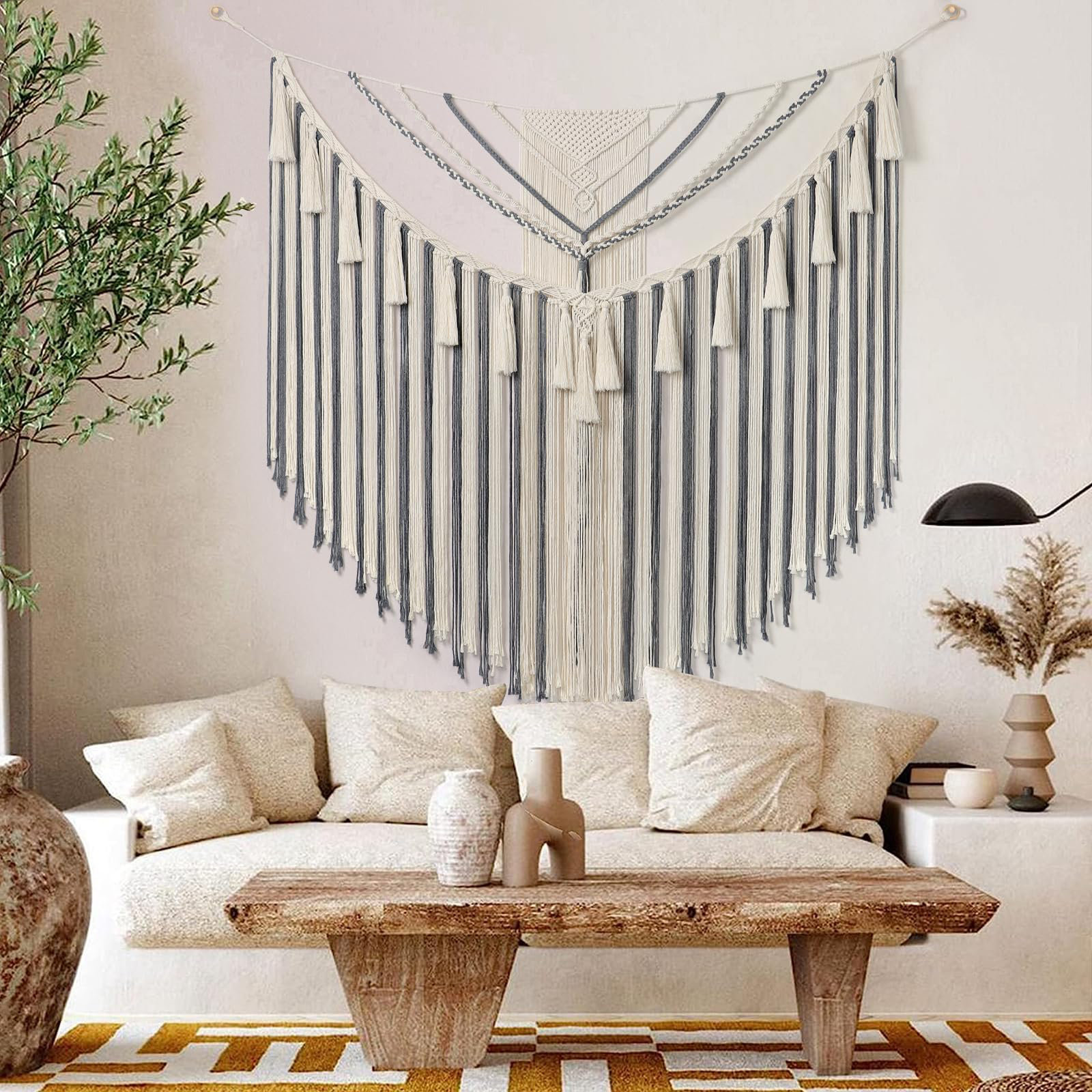 Dakota Fields Large Macrame Wall Hanging Boho Geometric Art Woven ...
