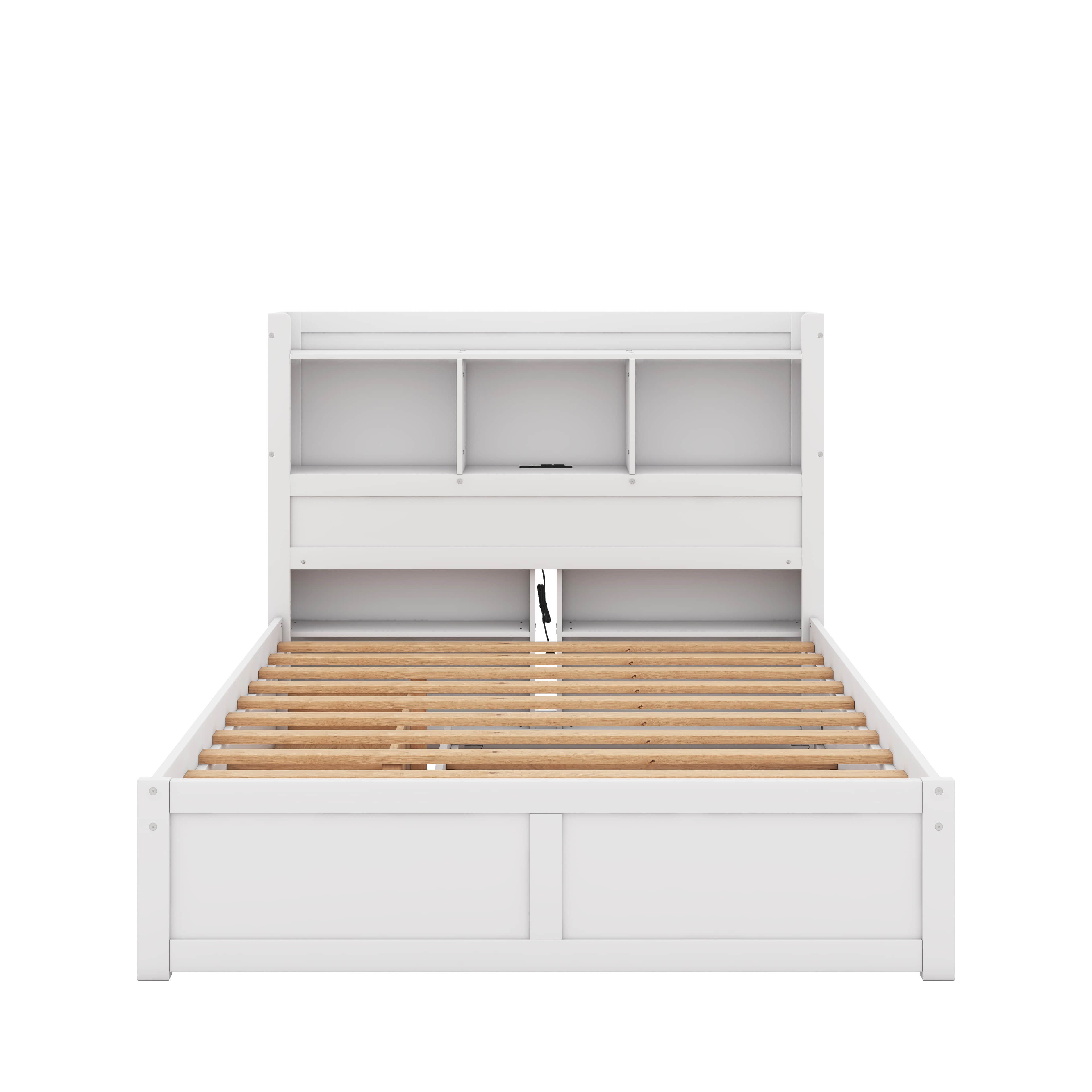 Red Barrel Studio® Full Storage Platform Bed With Pull Out Shelves ...