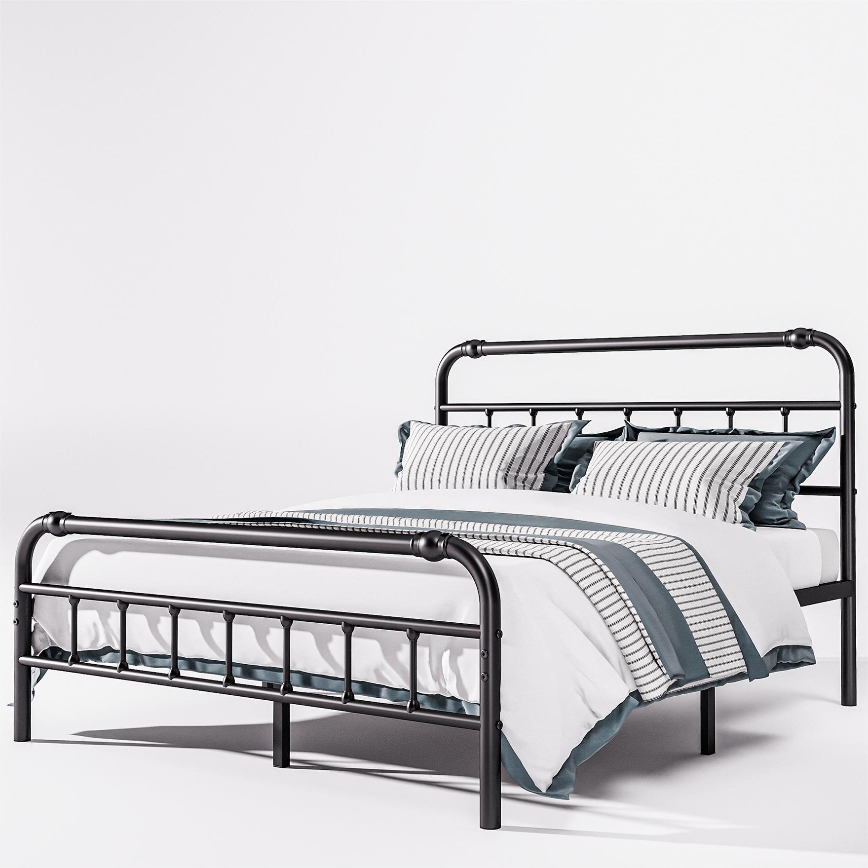 August Grove Amylia Heavy Duty Anti-sway 14-inch Steel Tube Iron Bed ...