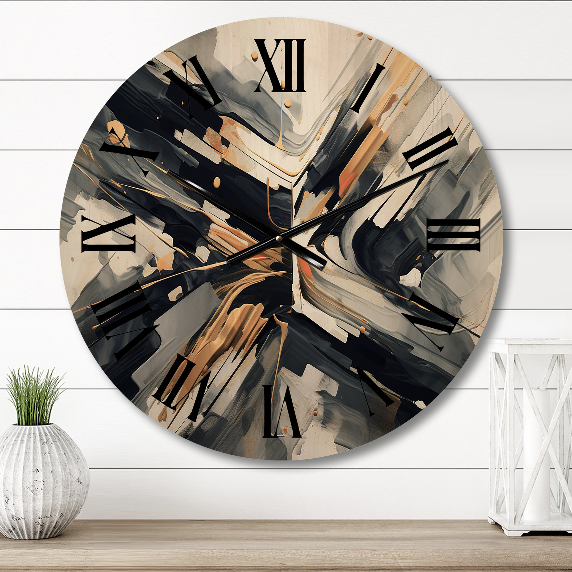 East Urban Home Gold and Grey Abstractions I - Abstract Shapes ...