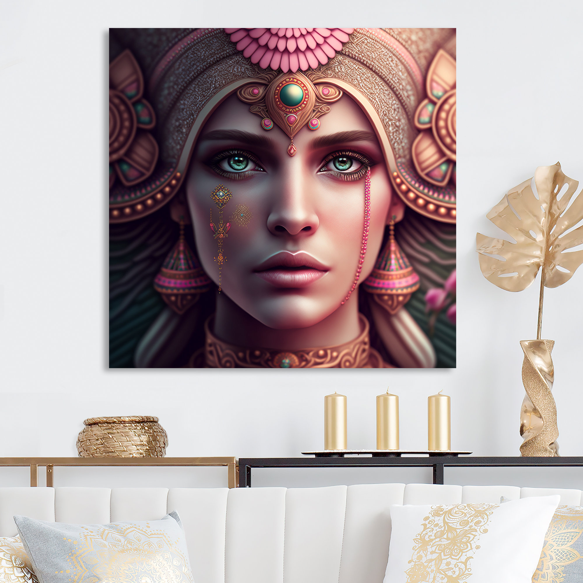 Dakota Fields Puleo Pink Bohemian Woman - Wrapped Canvas Print ...