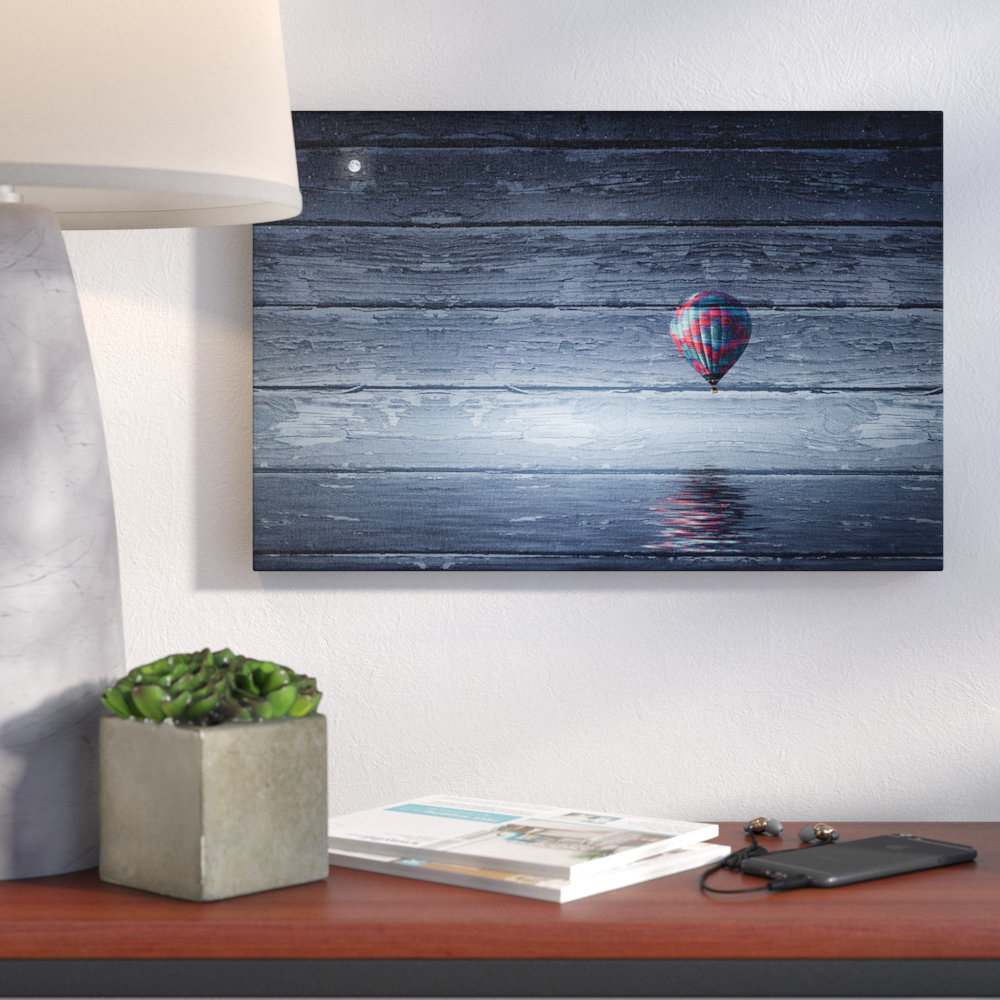 Wrought Studio 'One Air Balloon' Wrapped Canvas Graphic Art Print on ...